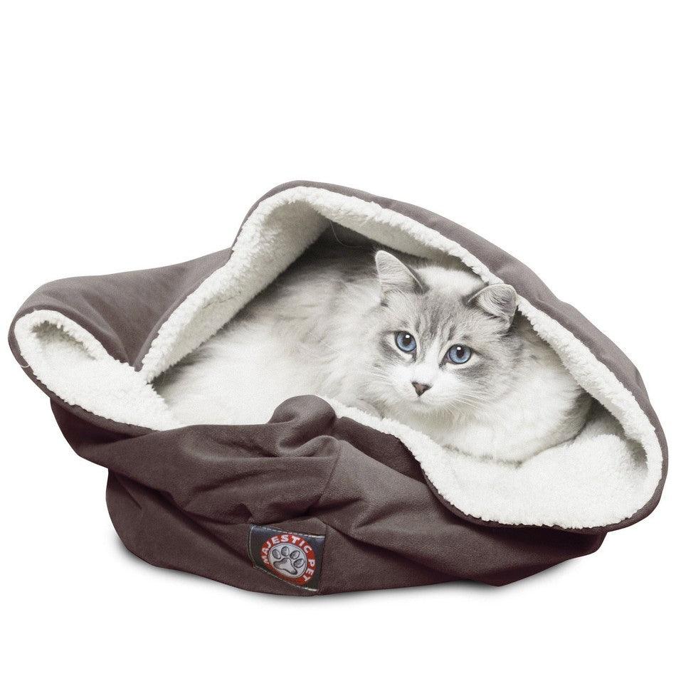 Suede Burrow Cat Bed – Majestic Pet